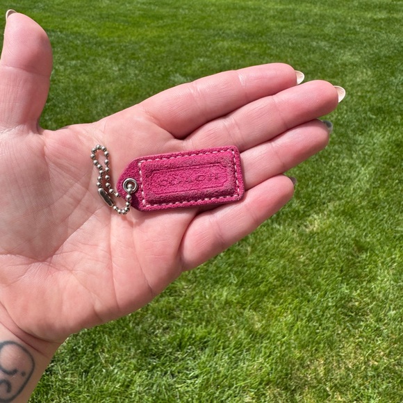 Coach | Accessories | Coach Pink Leather Keychain | Poshmark
